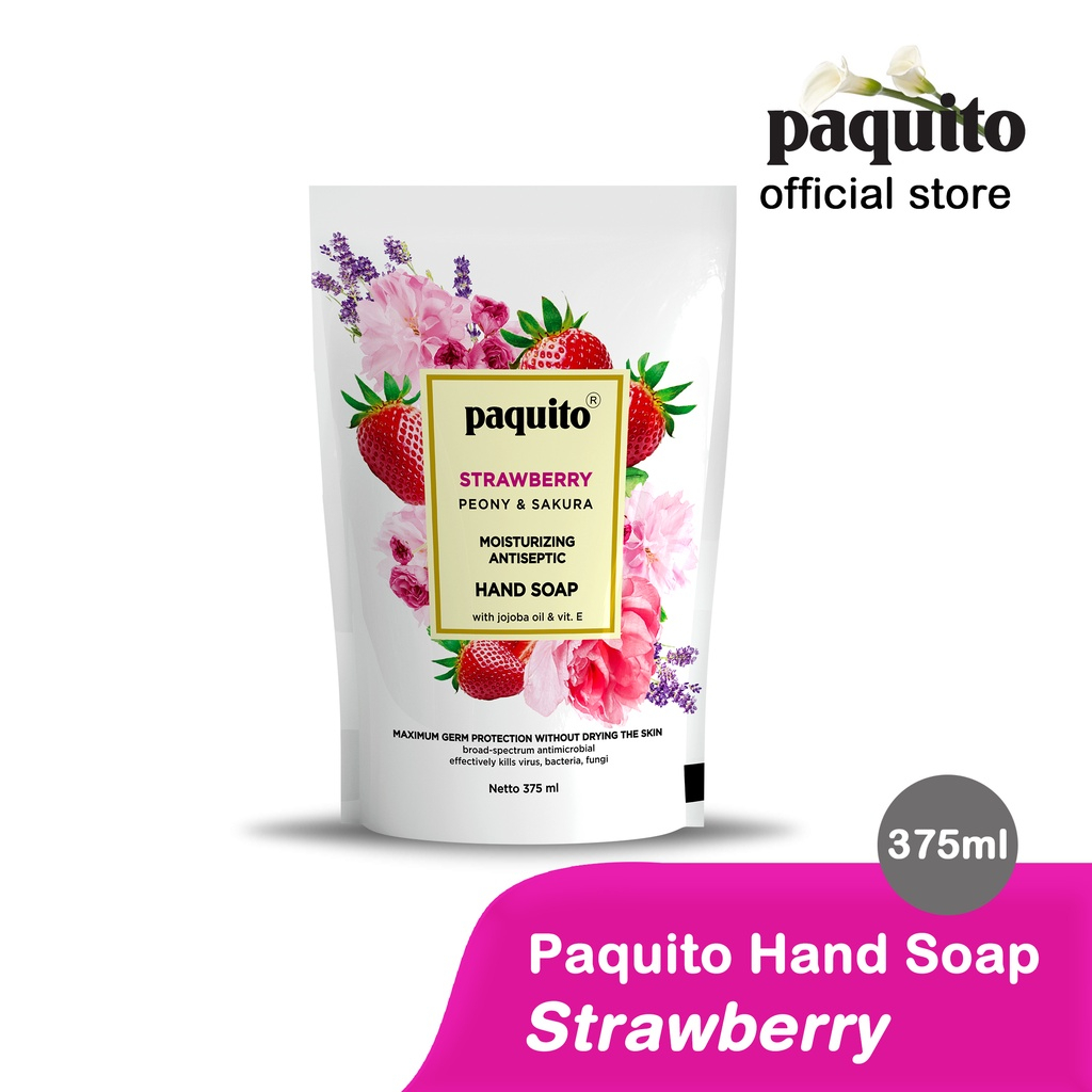 Jual Hand Soap Antiseptic Paquito STRAWBERRY PEONY & SAKURA Refill 375 ...