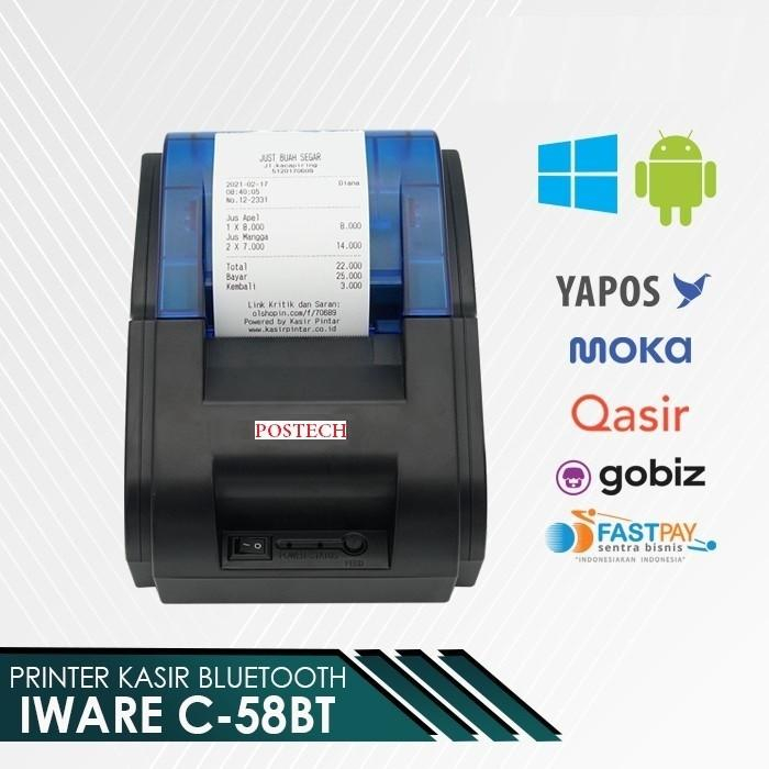 Jual Printer Bluetooth Struk Kasir Thermal PPOB 58mm Usb + Bluetooth (Support Android dan iOS ...