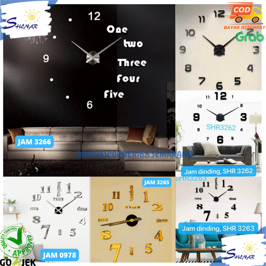 Jual BAYAR DI TEMPAT - JAM DIY 3D SHENAR JAM JUMBO BESAR KECIL JAM ...