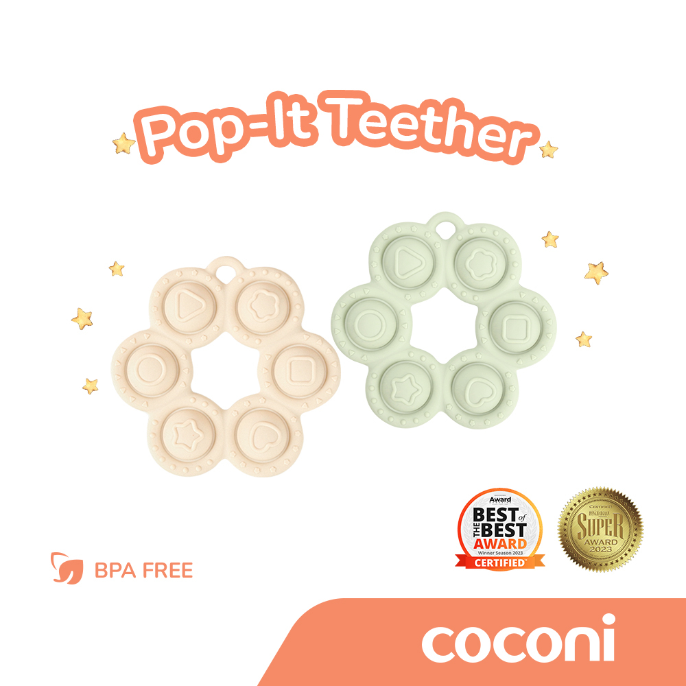 Jual COCONI Pop It Teether Shapes | Mainan Gigitan Bayi bentuk Pop It ...