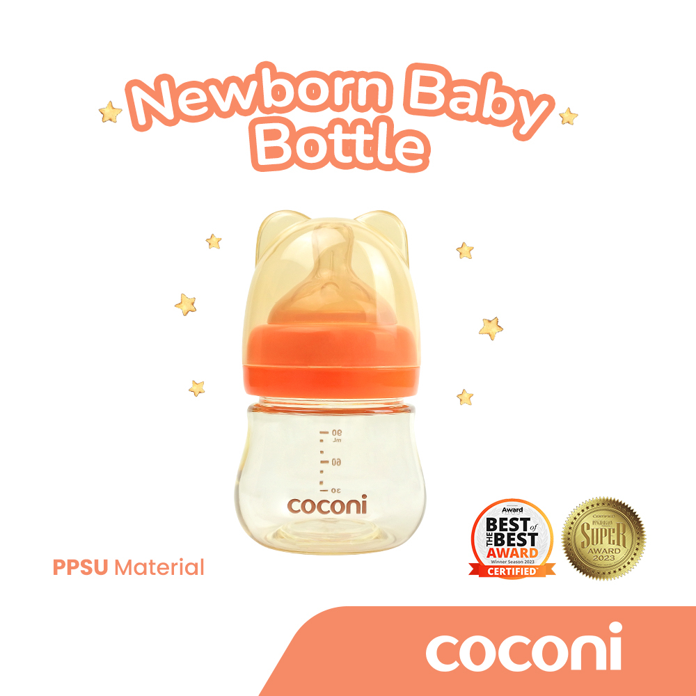 Jual COCONI Newborn Baby Bottle 90ml Wide neck | Botol Susu Dot Bayi ...