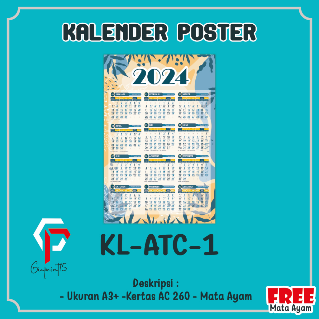 Jual KALENDER 2024 CUSTOM & AESTHETIC ( Free Mata Ayam ) | Shopee Indonesia