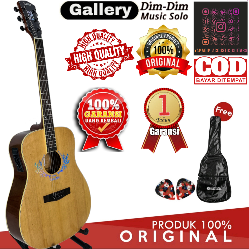 Jual Gitar Akustik Elektrik Merk YAMADIM Original Made In Indonesia | Shopee Indonesia
