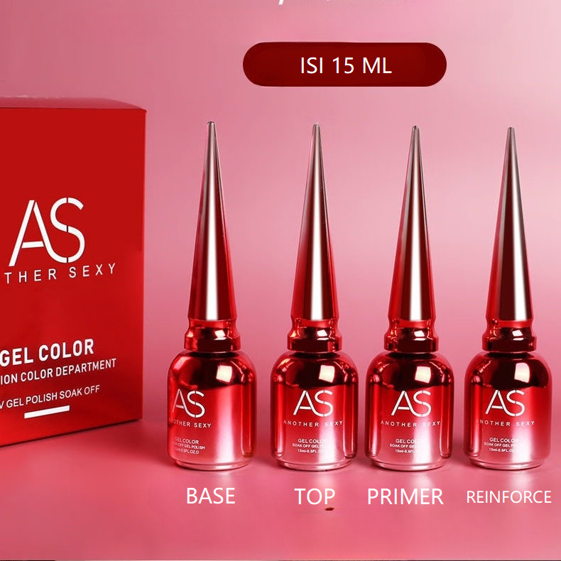 Jual AS komponen base coat/top coat/reinforce/primer/matte top Nail gel ...