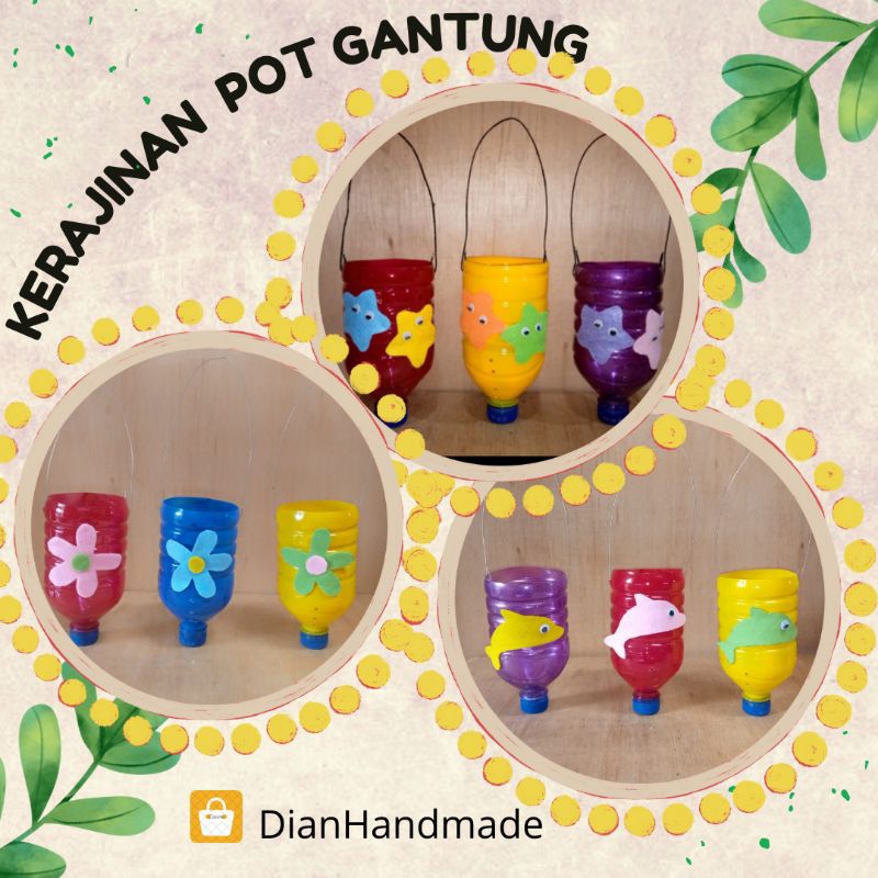 Jual Prakarya Vas Bunga Pot Gantung Pot Tanaman Pot Gantung Botol ...