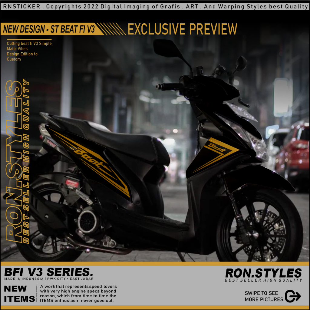Jual BEAT F1 V6 STICKER STRIPPING CUTTING MODERN VARIASI MOTOR | Shopee ...