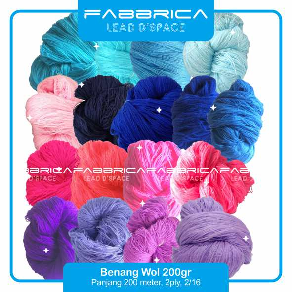 Jual Fabbrica - Benang Wol Rajut 200 gr Wool Hank Siet Yarn Vonel ...