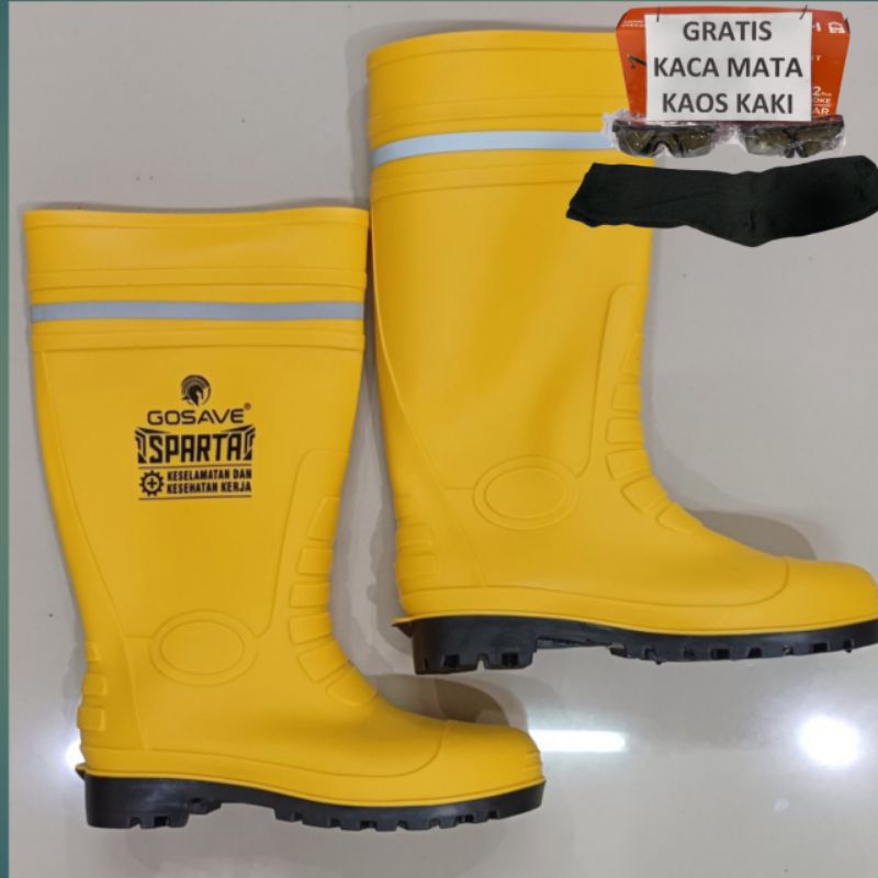 Jual Sepatu Boot Rubber Safety GOSAVE SPARTA Karet Ujung BESI Steel Toe ...