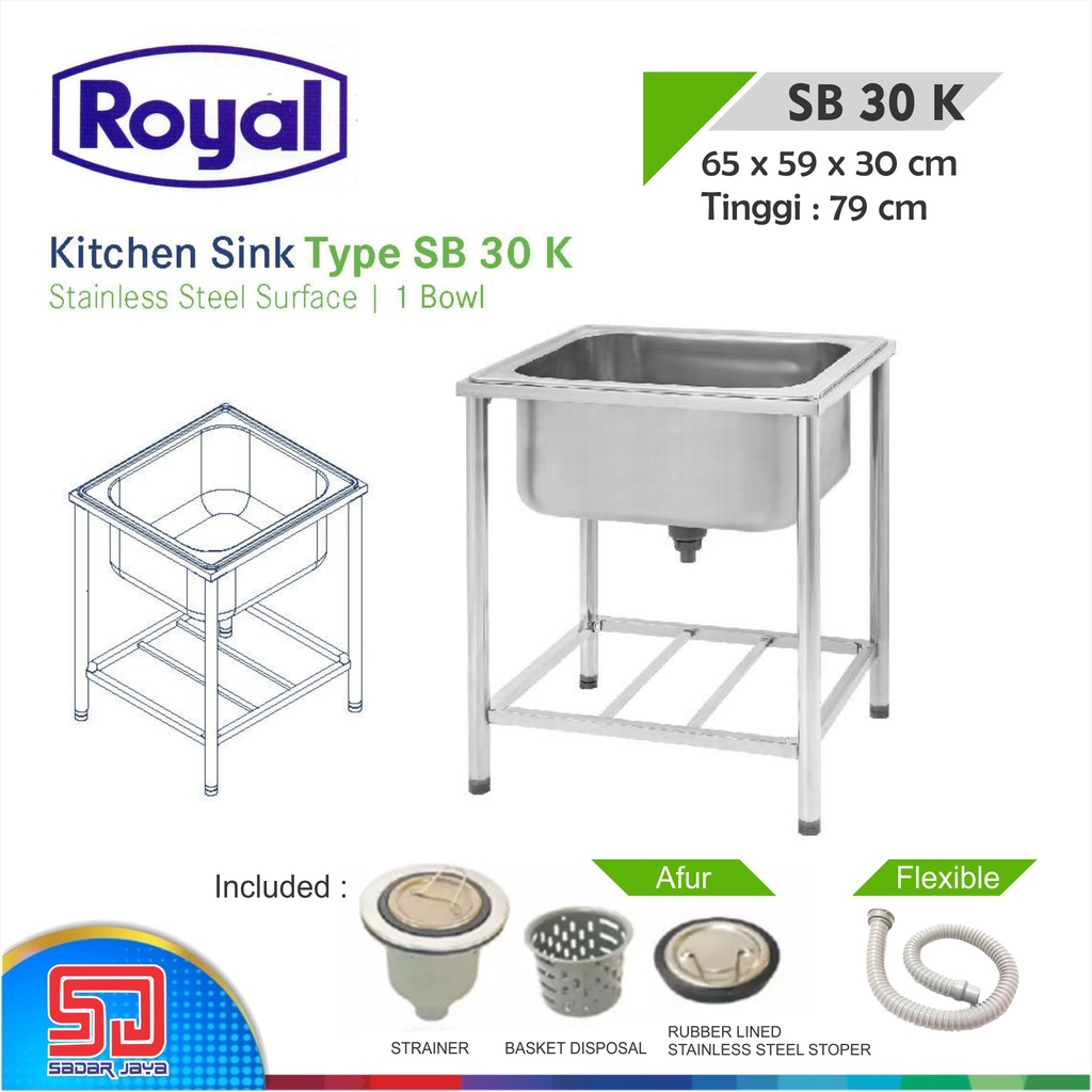 Jual Royal Kitchen Sink SB 30 K Wastafel Portable + Kaki Cuci Piring SB 30K SB30K | Shopee Indonesia