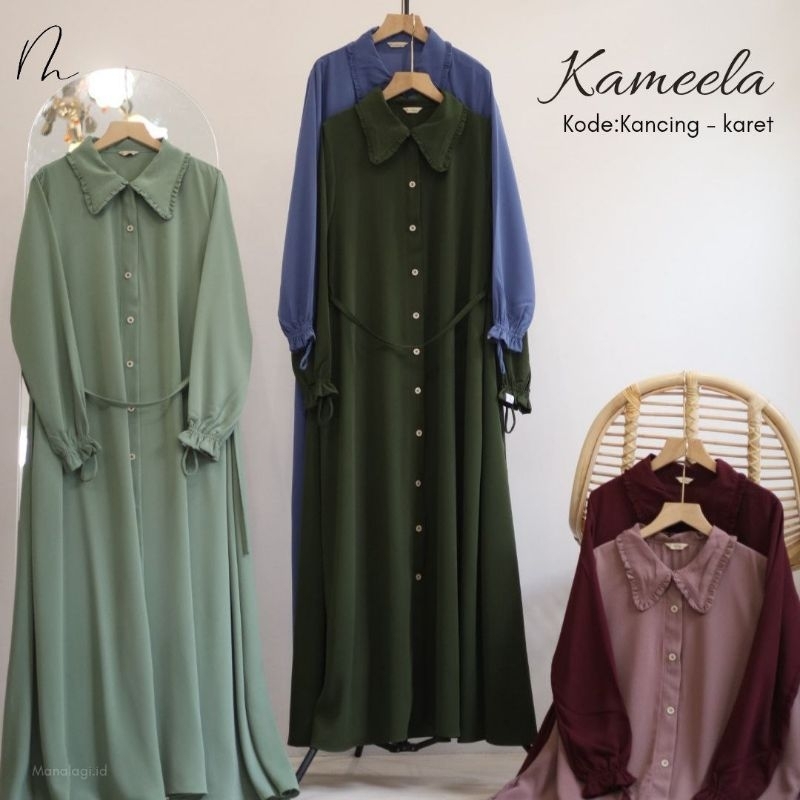 Jual GAMIS ABAYA KAMEELA KANCING KARET MANALAGI MURAH | Shopee Indonesia