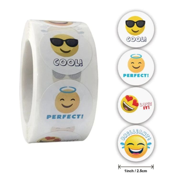 Jual 100 Pcs / 500 Pcs - Stiker Emoji Motivasi Anak Reward Sticker ...