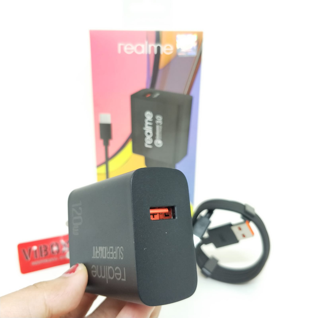 Jual Charger Black Realme C55 5G 120W Support FastCharging super Vooc ...
