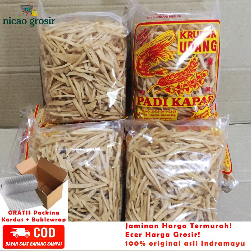 Jual Kerupuk udang PADI KAPAS STIK Sirian seblak 500g kerupuk seblak ...
