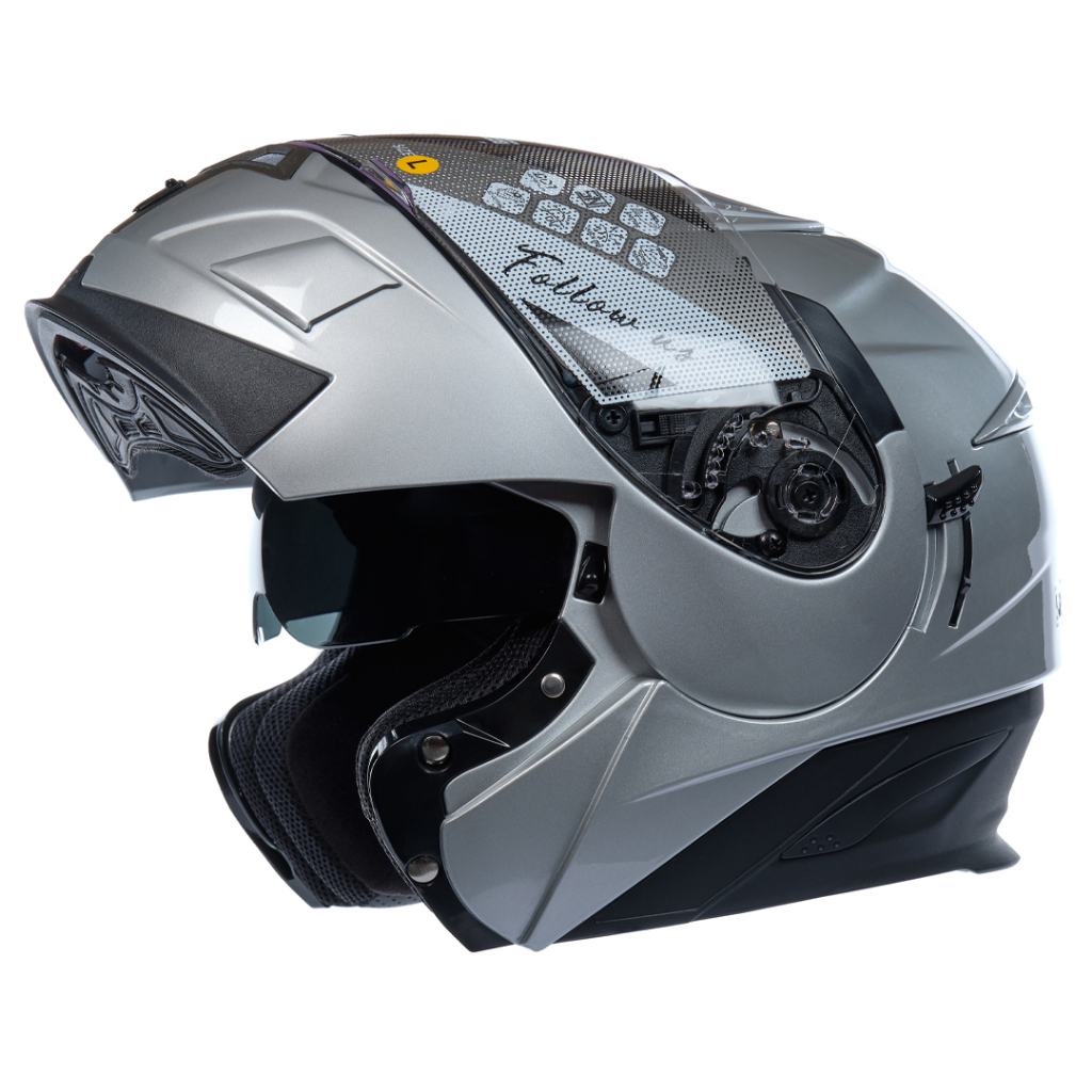 Jual ZEUS ZS 3020 SILVER GLOSY MODULAR FLIP UP DOUBLE VISOR | Shopee ...