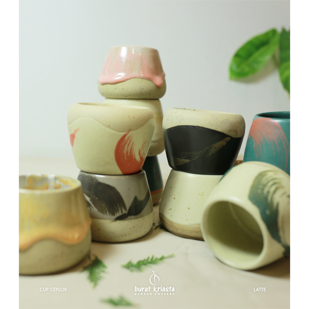 Jual CEPLOK latte cup - keramik handmade - pottery - burat kriasta ...