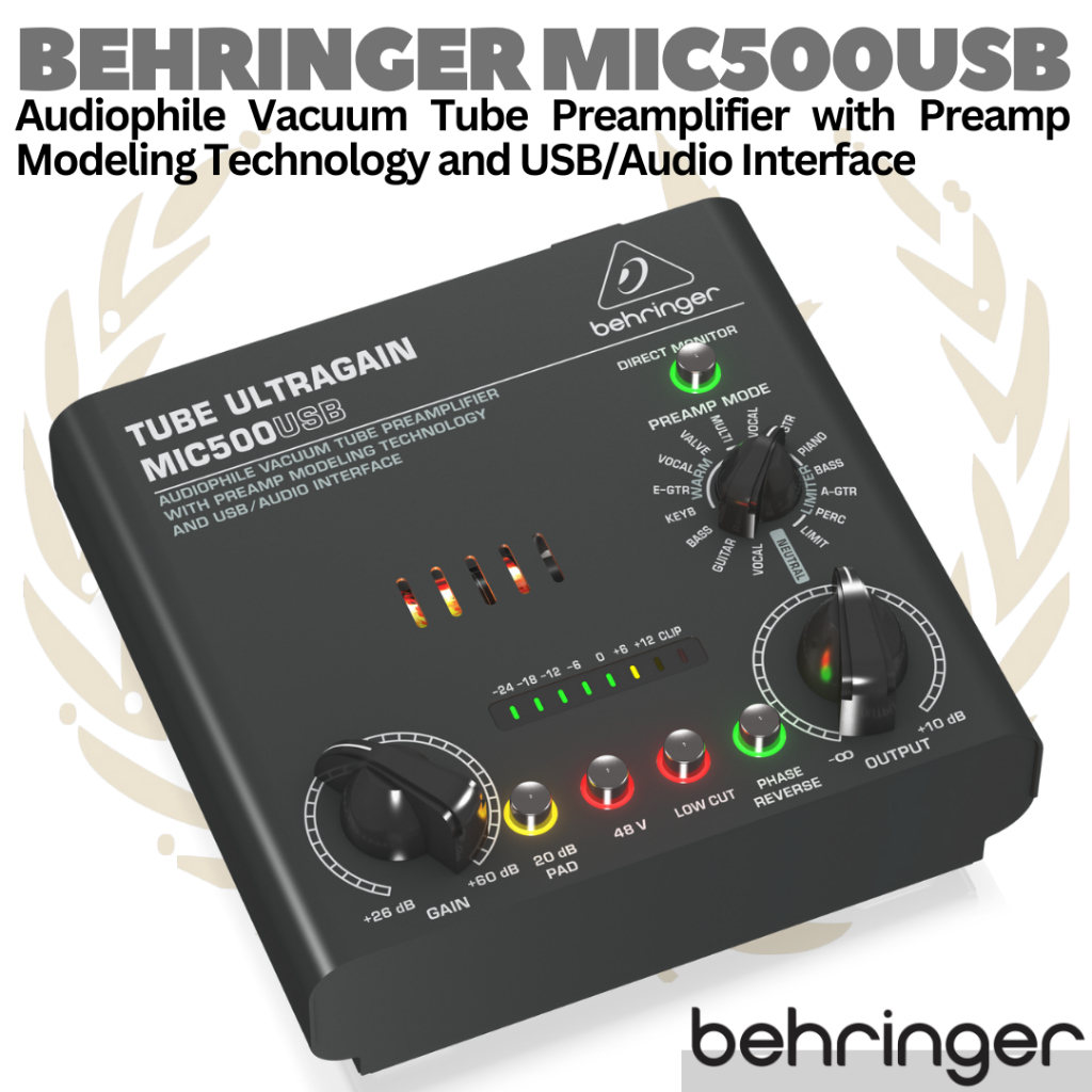 Jual BEHRINGER TUBE ULTRAGAIN MIC500USB Preamp Audio interface ...