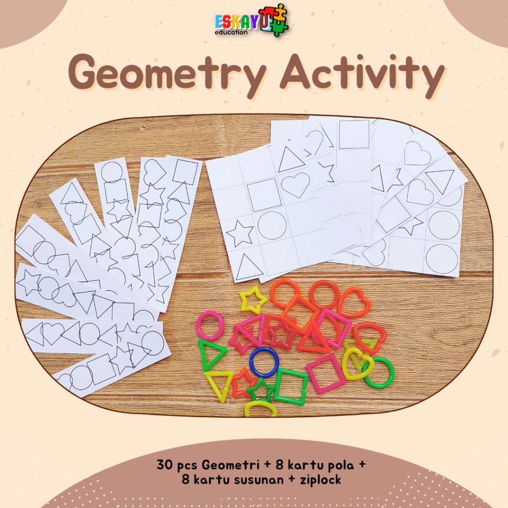 Jual Geometry Activity/ Meronce dan merangkai pola geometri/ mainan ...