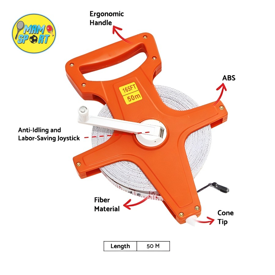 Jual Meteran tancap meteran roll fiber panjang 50 meter fiber measuring ...