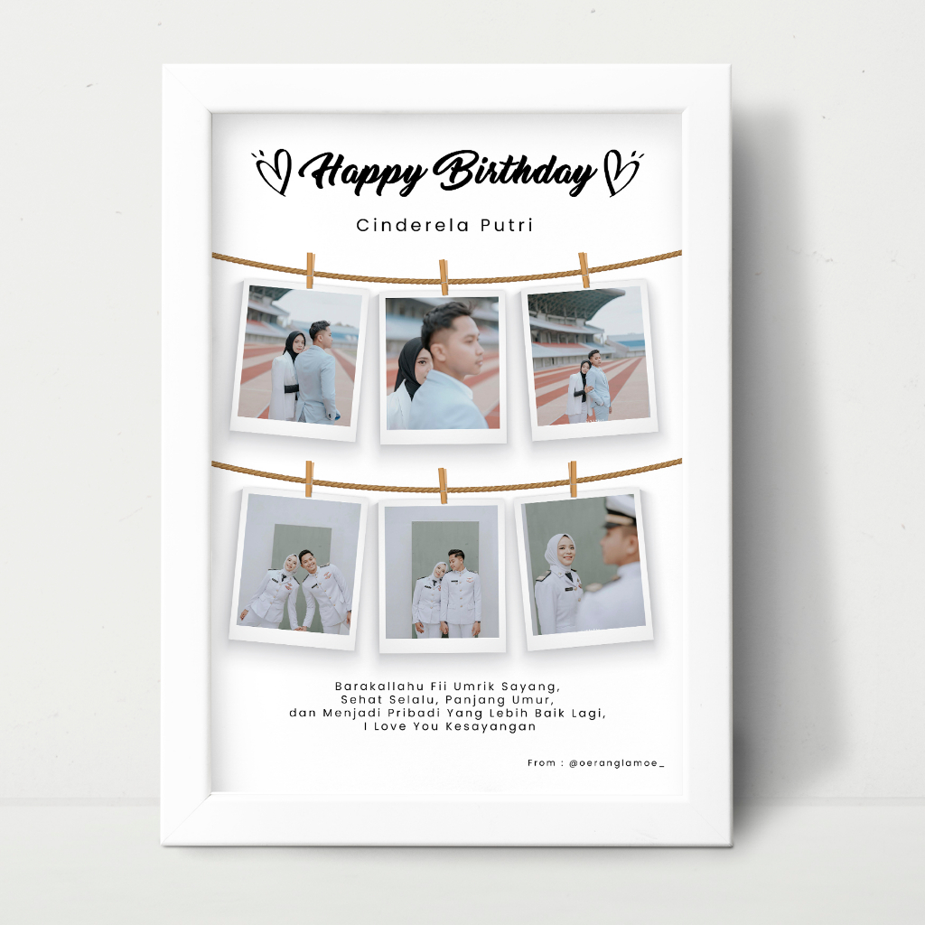 Jual CUSTOM CETAK KADO FRAME ULANG TAHUN/ANNIVERSARY/WEDIING/WISUDA/DLL ...