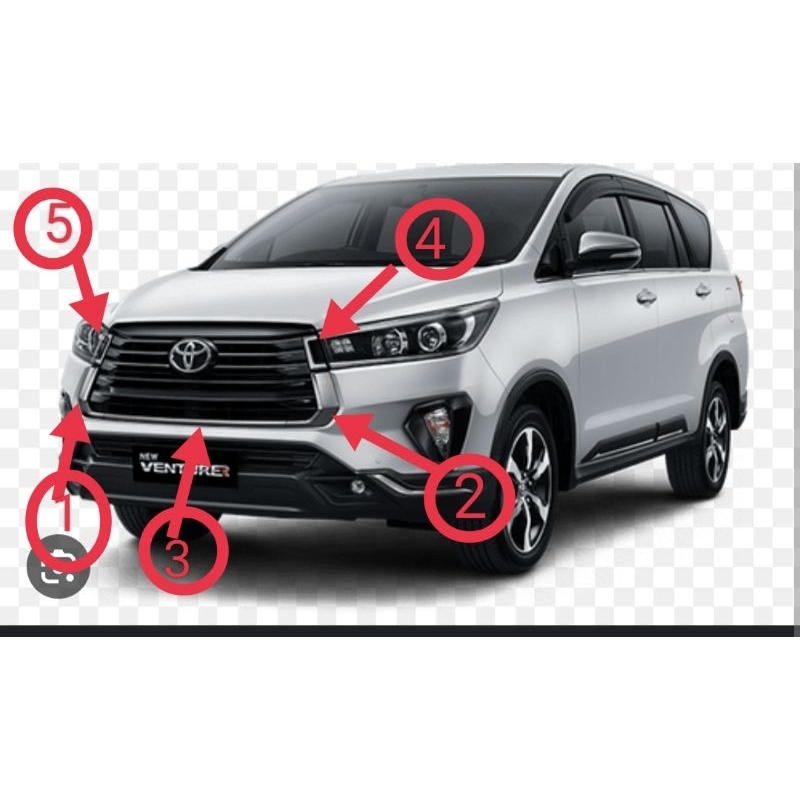 Jual Lis Grill chrom Innova ribbon Facelift sepaket 5 potong ori ...