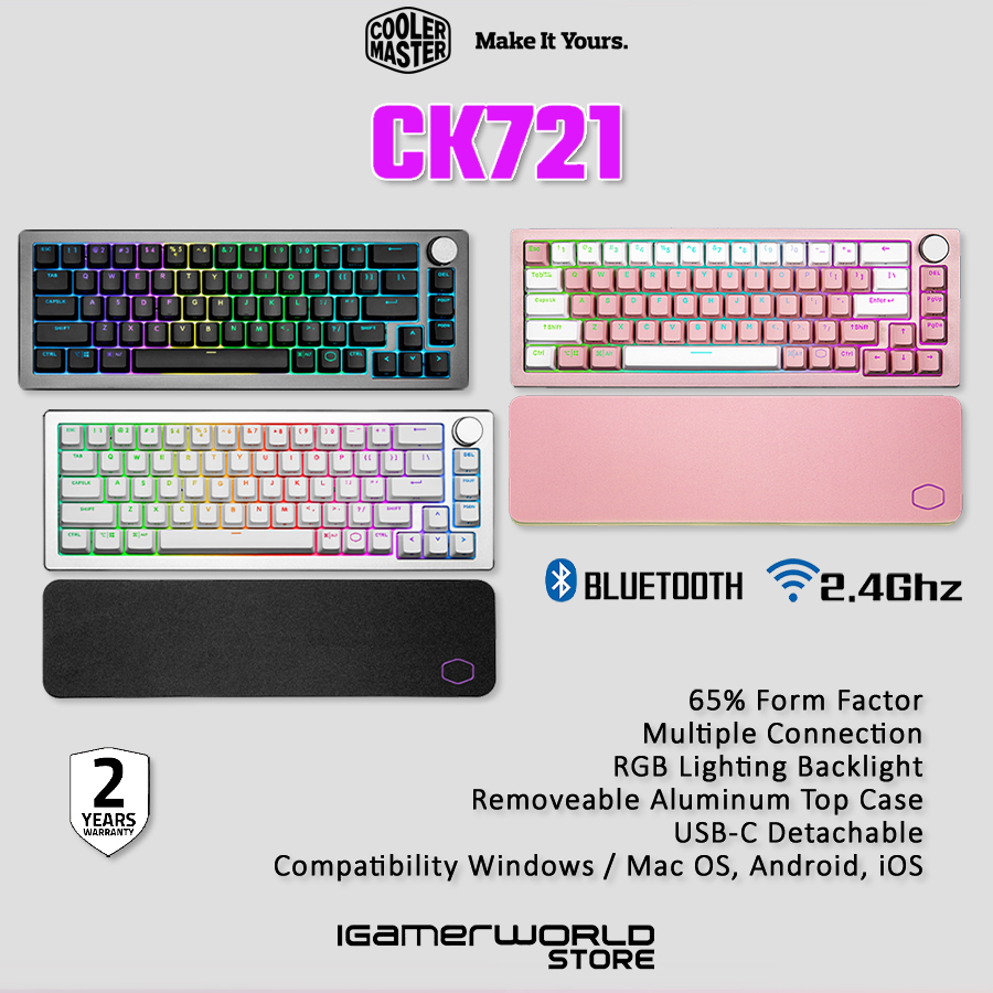 Jual Cooler Master CK721 65% Layout Wireless Mechanical Gaming Keyboard ...