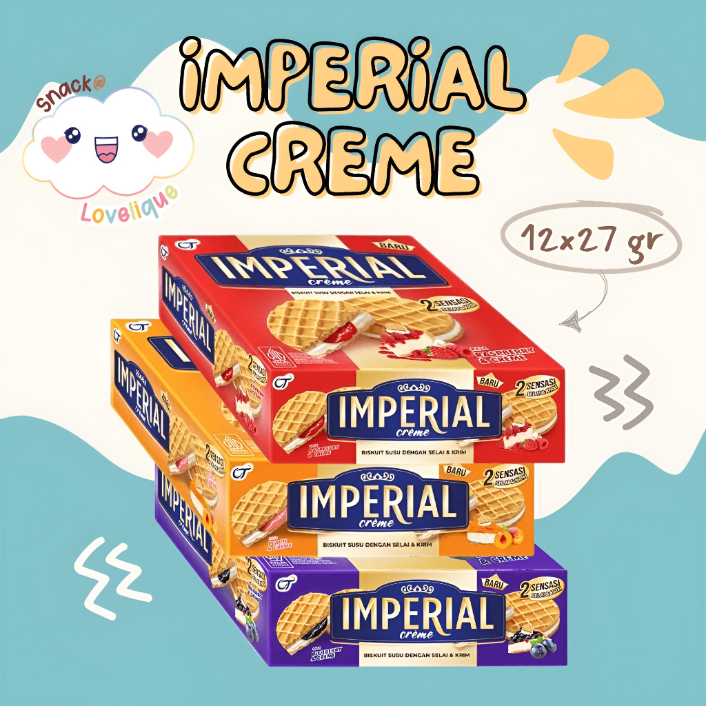 Jual Imperial Creme Biscuit 27gr 1 BOX isi 12 All Variant - ( Blueberry & Cheme / Raspberry ...