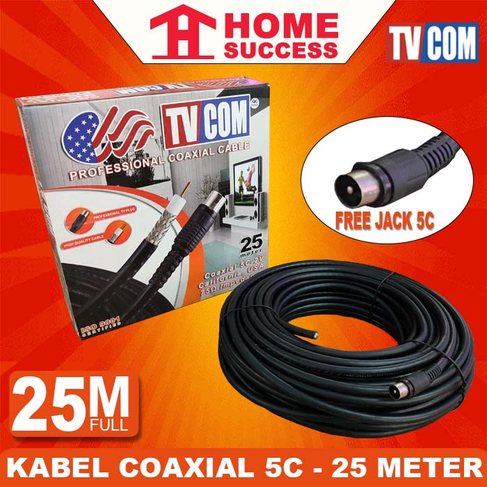 Jual KABEL ANTENA 5C 25METER / KABEL PROFESIONAL COAXIAL TV COM 25METER ...