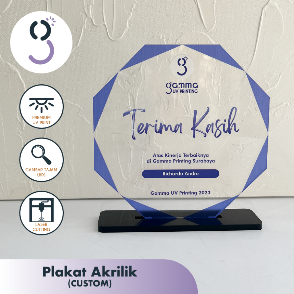 Jual Plakat Akrilik UV Print / Plakat Wisuda / Plakat Magang / Vandel ...