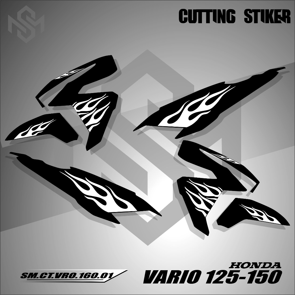 Jual SM Sticker Cutting Vario 125-150 LED Striping Api Honda Vario Led 125-150 Stiker Cutting ...
