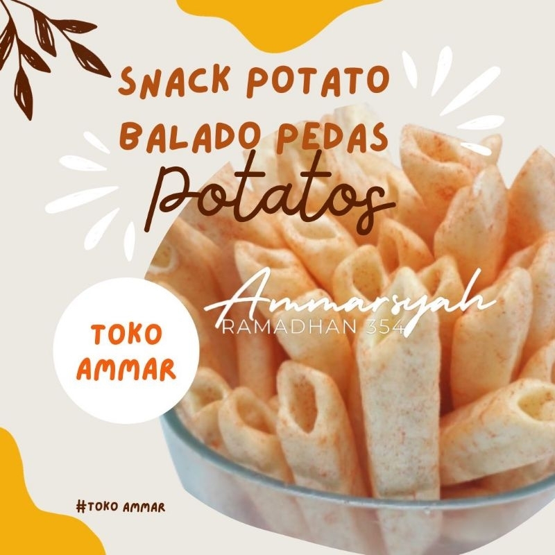 Jual Snack Potato Balado Pedas(100gram),Kerupuk Kentang Pedas Enak ...