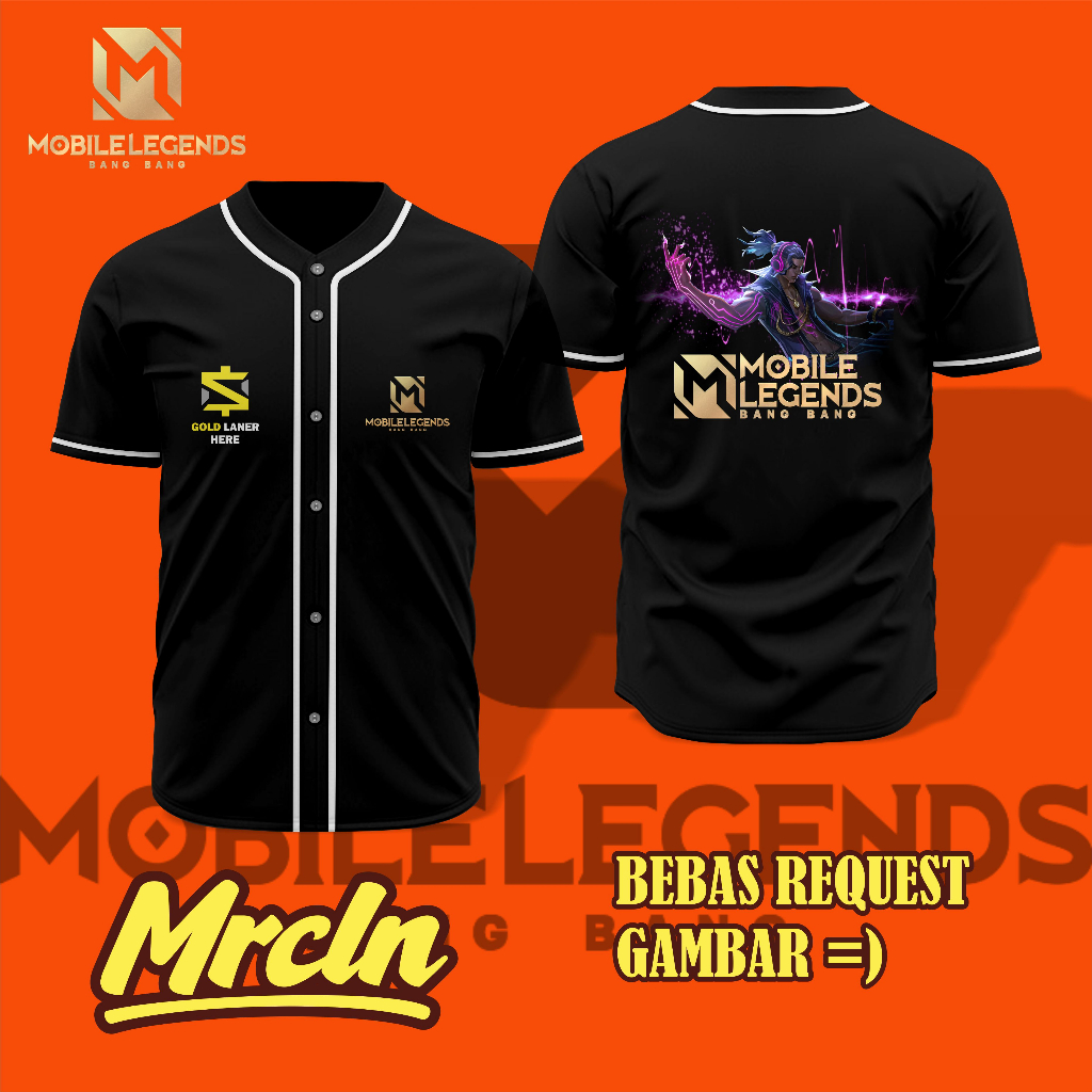 Jual Kaos Jersey Baseball Mobile Legend MLBB BRODY Bisa Costum Nama dan ...