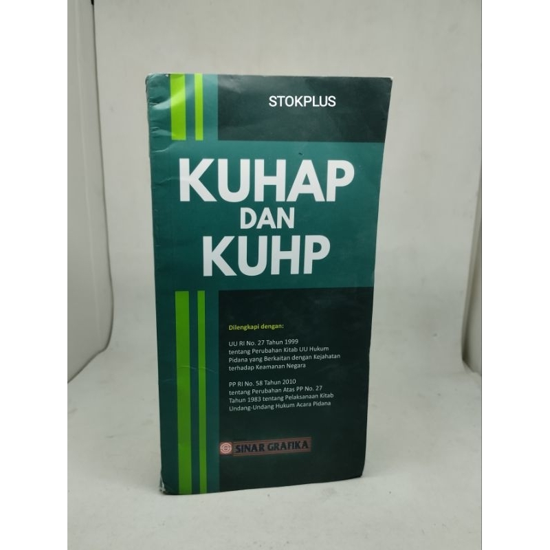 Jual KUHP DAN KUHAP - SINAR GRAFIKA (BUKU BARU EX RETURAN) | Shopee ...