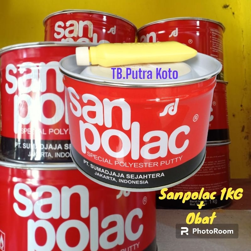 Jual Dempul Putty Sanpolac 1000G (1kg) Besi Logam Plastik FREE BUBBLE ...