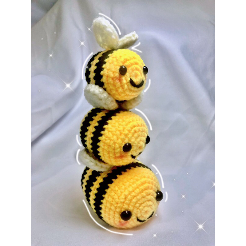Jual gantungan kunci boneka rajut amigurumi lebah bee boneka lebah ...