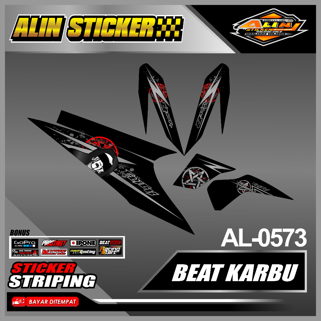 Jual 0573 STICKER STRIPING HONDA BEAT KARBU DESIGN LIST LADY SANTANIC ...