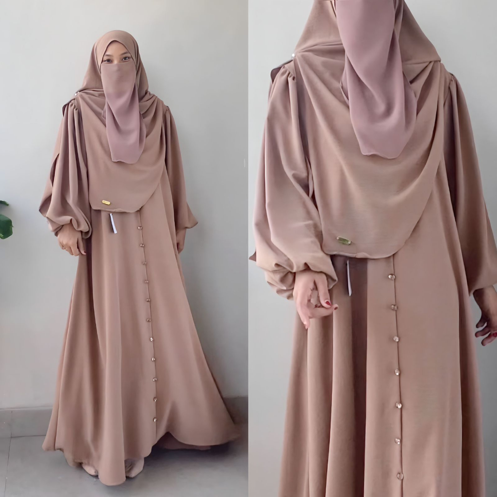 Jual Tsurayya - One Set Abaya Arafah Polos+Pashmina oval crincle(Polos ...