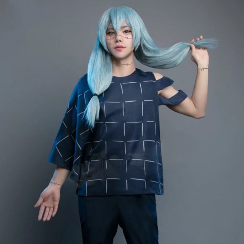 Jual 【Lolicos】Ready Mahito Jujutsu Kaisen Cosplay Costume Fullset Wig ...