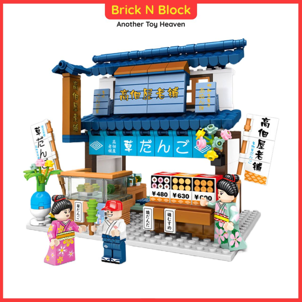 Jual Brick N Block- Japanese Street View Dango Cake Shop Sembo Block Building Mainan Balok ...