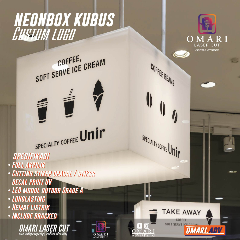 Jual Neon Box kotak | Persegi Panjang | Kotak Kubus 2 Sisi Diameter ...