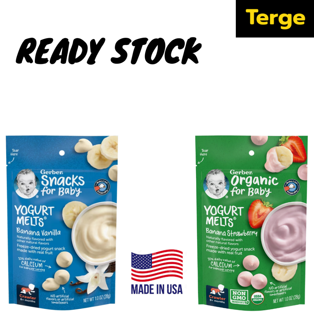 Jual ORI USA Gerber Snacks For Baby Yogurt Melts 8+ Months Various ...