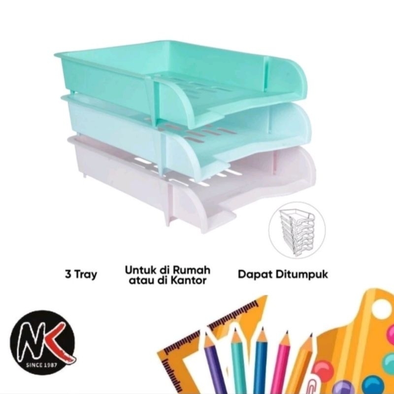 Jual Rak Surat/Letter Tray Plastik 3 Susun JOYKO DT-900 | Shopee Indonesia