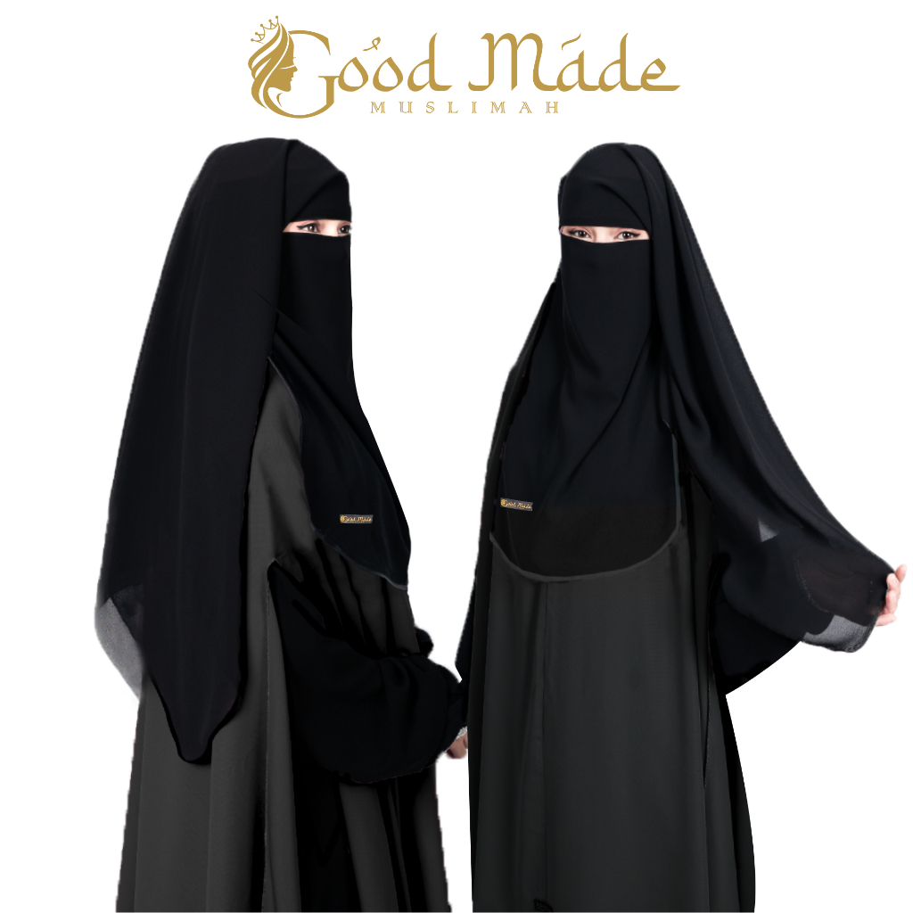 Jual GOOD MADE MUSLIMAH - Niqab Yaman Chiffon Silk Premium Jetblack ...