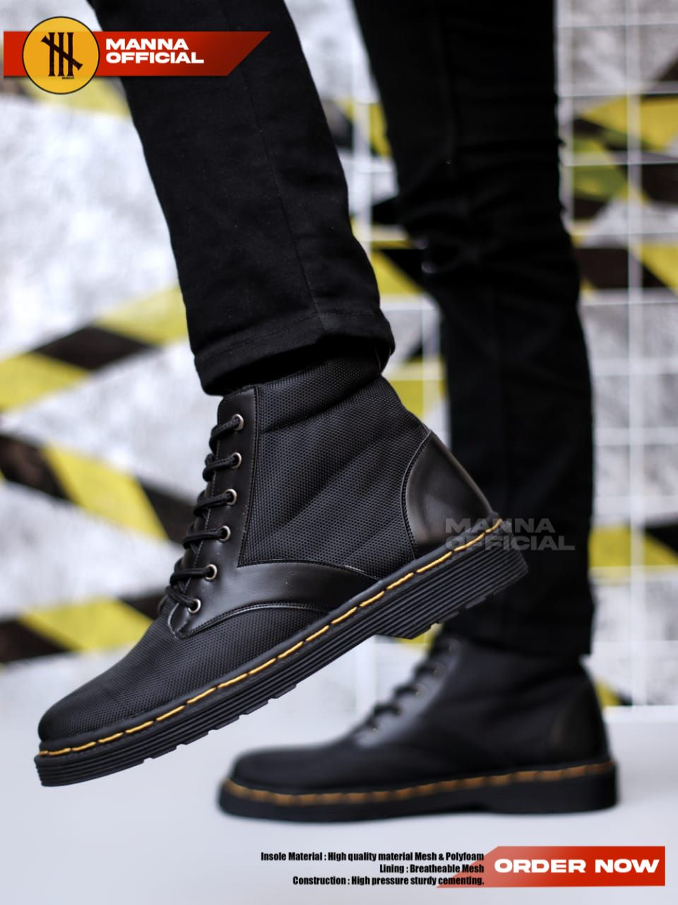 Jual Sepatu Boots Docmart Pria Formal Pantofel Kerja Pria Hitam ...