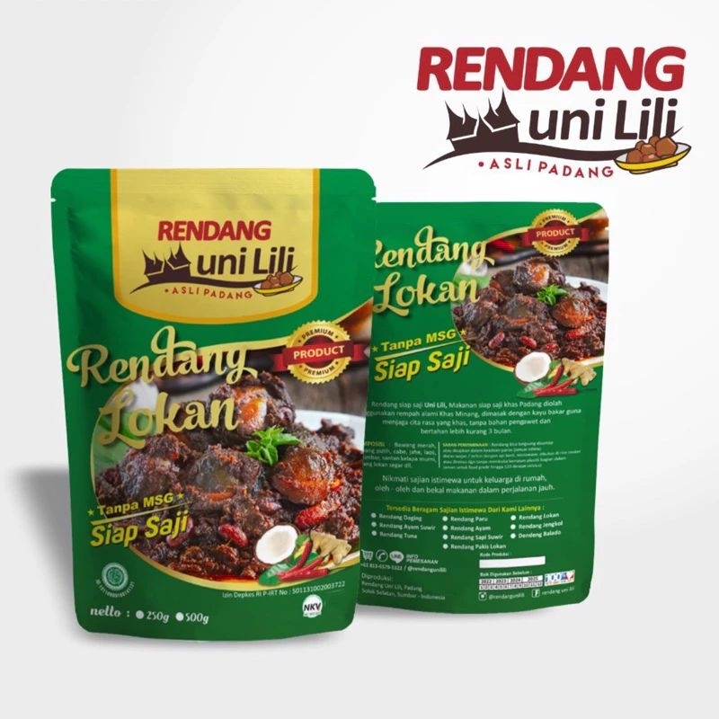 Jual RENDANG LOKAN 250 gr UNI LILI ASLI PADANG KHAS MINANG | Shopee Indonesia