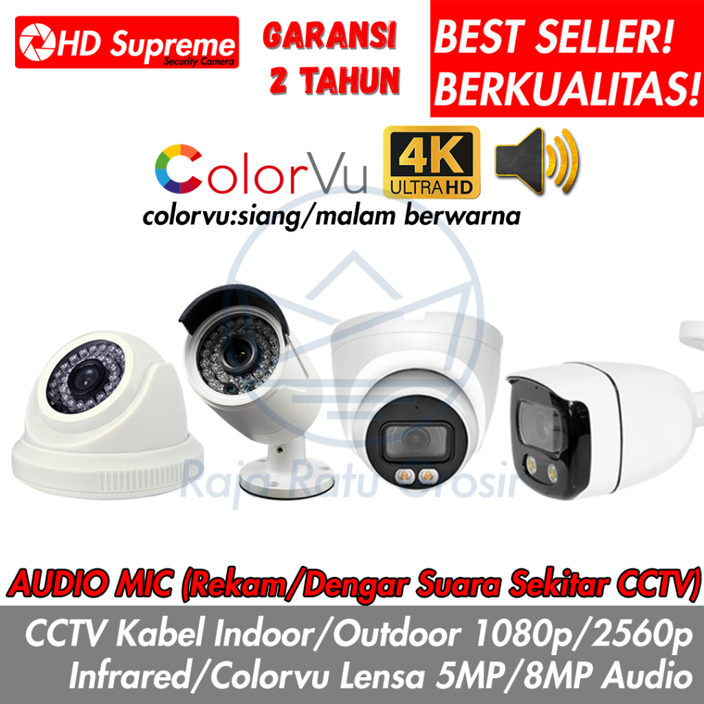 Jual Kamera CCTV kabel Indoor / Outdoor 1080p Full HD 2560p Ultra HD ...