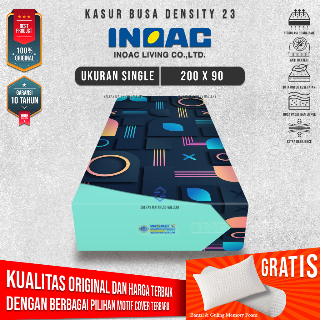 Jual Kasur Busa Single ukuran 200x90 cm Original INOAC EON Density 23 ...