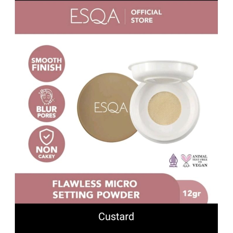 Jual ESQA Flawless Micro Setting Powder (CUSTARD) | Shopee Indonesia