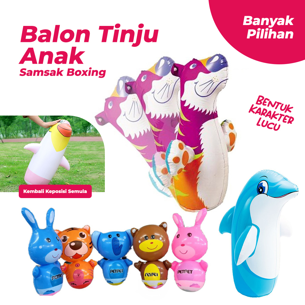 Jual SNI Mainan Balon Tinju Anak Karakter Lucu Anti Jatuh Mainan Bayi ...