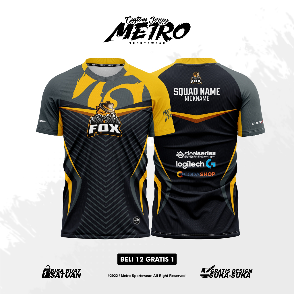 Jual Custom Jersey Gaming Free Design Full Printing | Shopee Indonesia