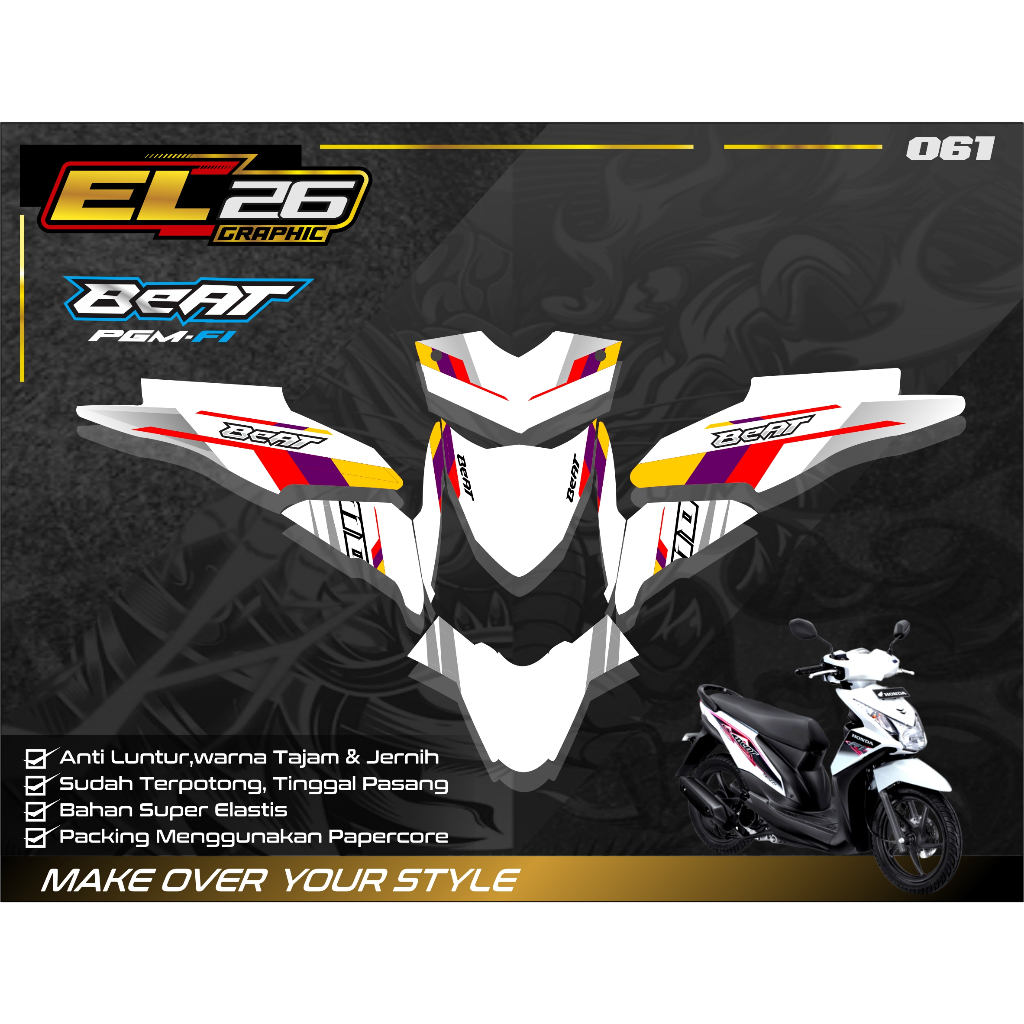 Jual 61 DECAL BEAT FI BMW SIMPLE - DECAL STICKER Motor HONDA BEAT FI ...